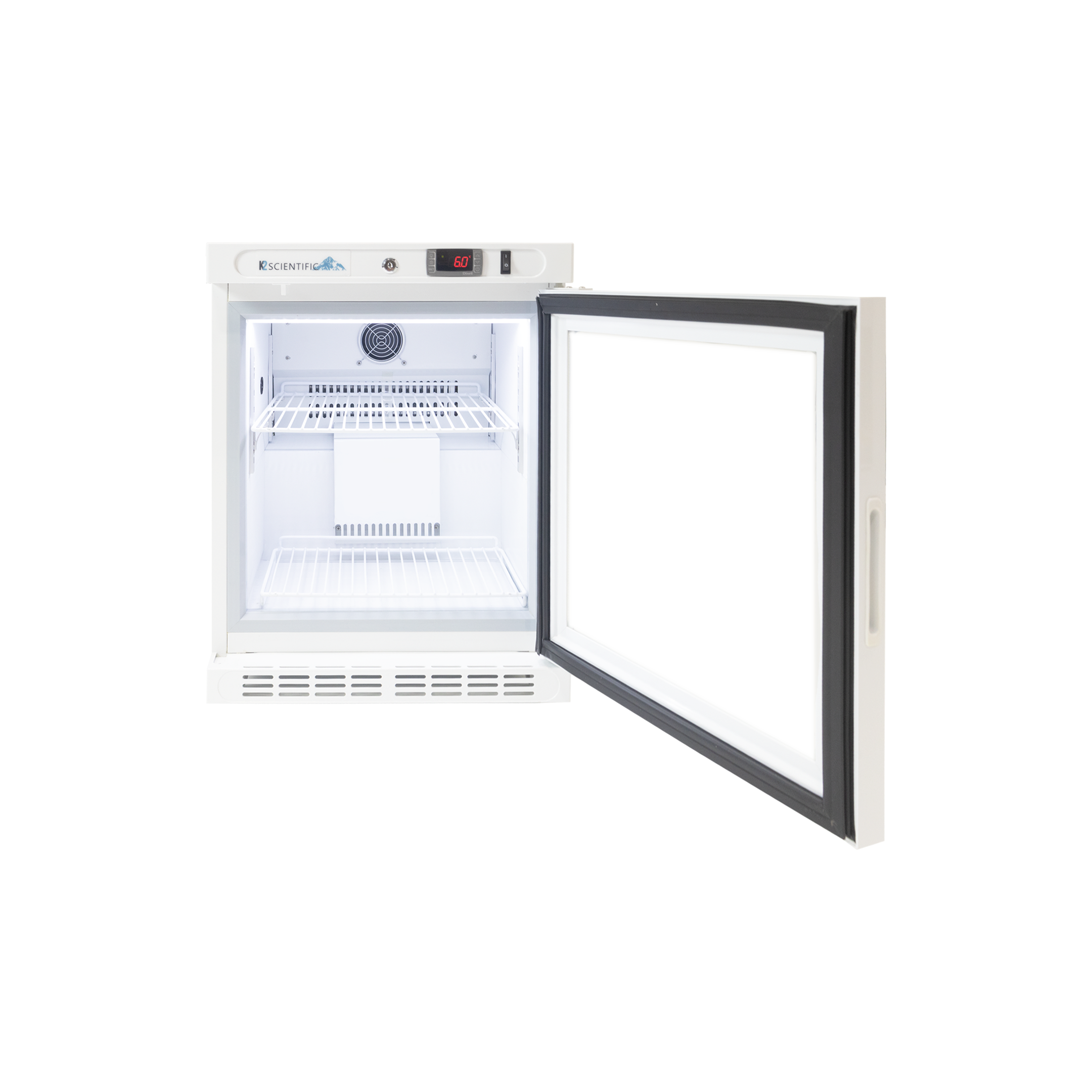 2.5 Cu. Ft. Bench-top Glass Door Lab Refriger – K2 Scientific