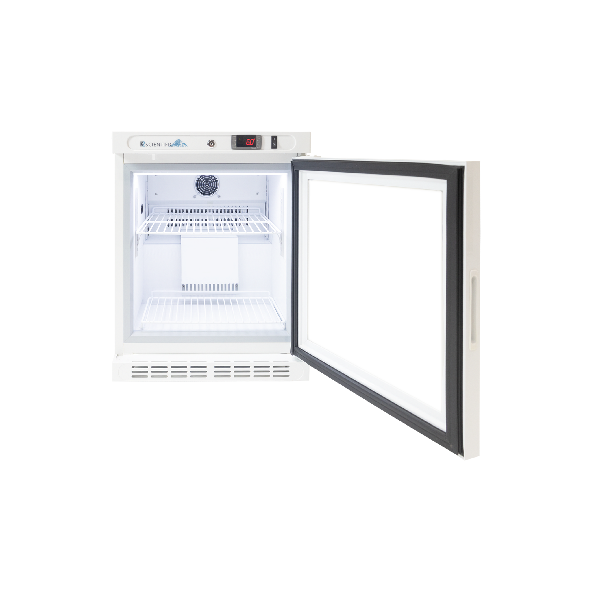 2.5 Cu. Ft. Bench-top Glass Door Lab Refriger – K2 Scientific